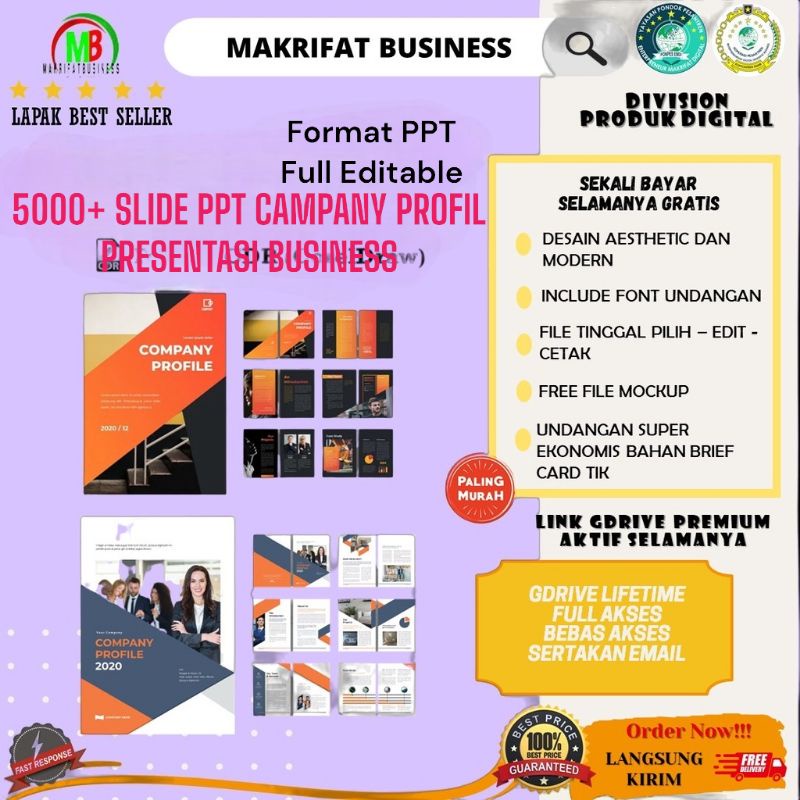 Jual 5000 ++ SLIDE TEMPLATE PREMIUM PPT COMPANY PROFILE SIAP PAKAI - DESAIN TERBARU 2022 BONUS ...