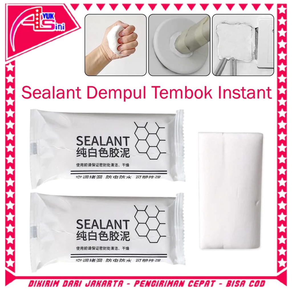 Jual AS Sealant Dempul Tembok Dinding Instant Akan Mengeras Lem Pasta Elastis Penambal Lubang ...