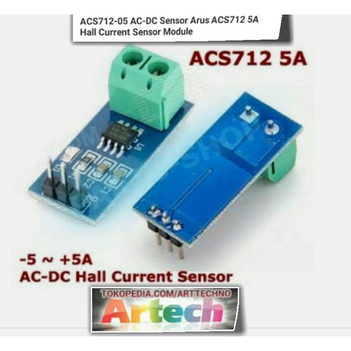 Jual Gaya Acs712-05 Ac-Dc Sensor Arus Acs712 5A Hall Current Sensor ...