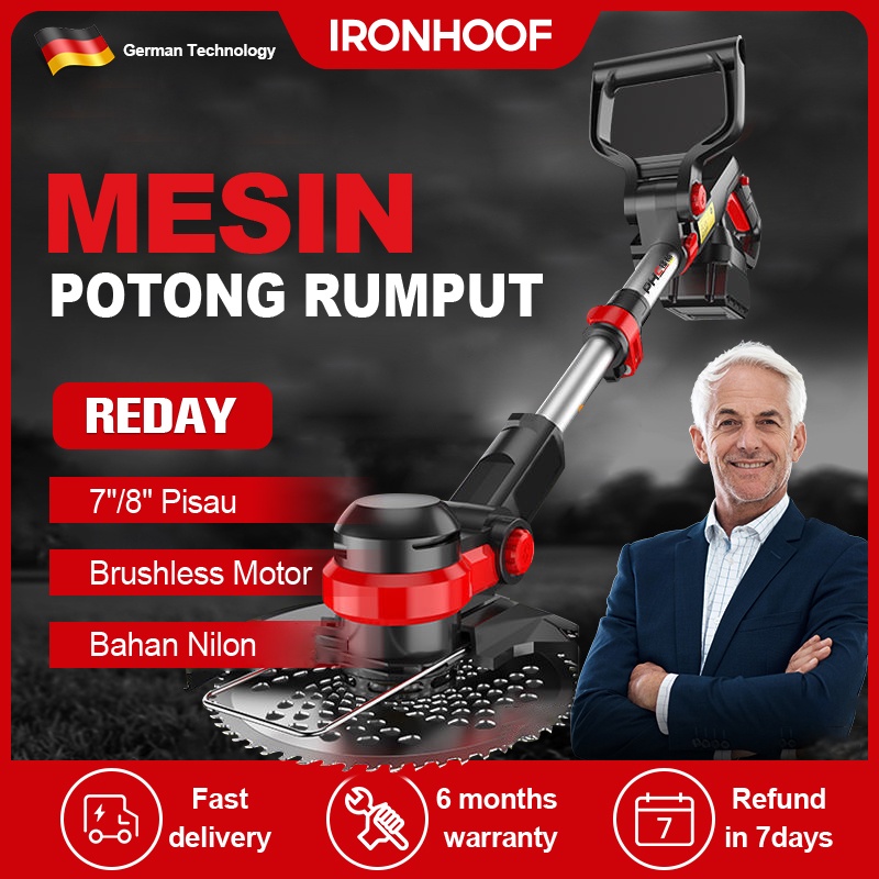 Jual IRONHOOF Mesin Pemotong Rumput 48 Volt Pemotong Rumput Portable ...