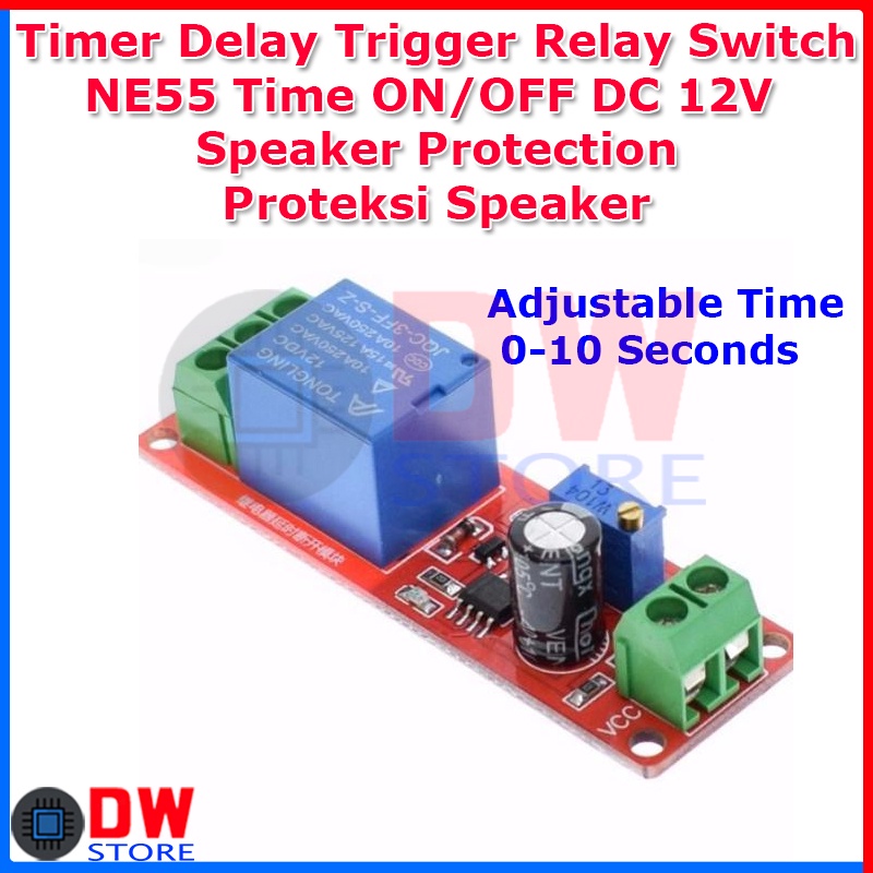Jual NE555 Delay Relay Timer Switch Saklar 12V Proteksi Speaker ...