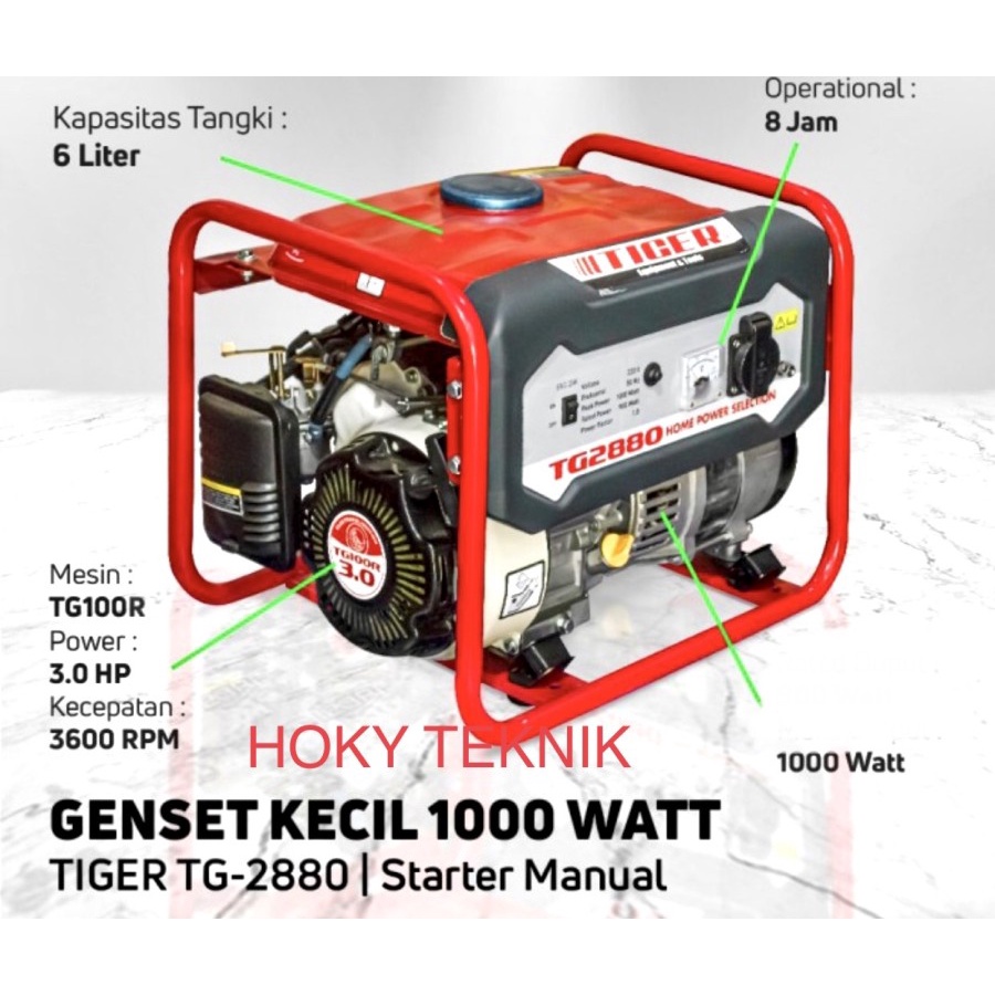 Jual GENSET 1000 WATT 4 TAK TIGER 2880 4TAK | Shopee Indonesia