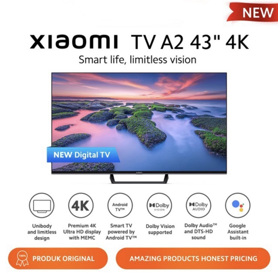 Jual XIAOMI Mi TV A2 43" 4K UHD Smart Android Digital TV L43M7-EAID ...