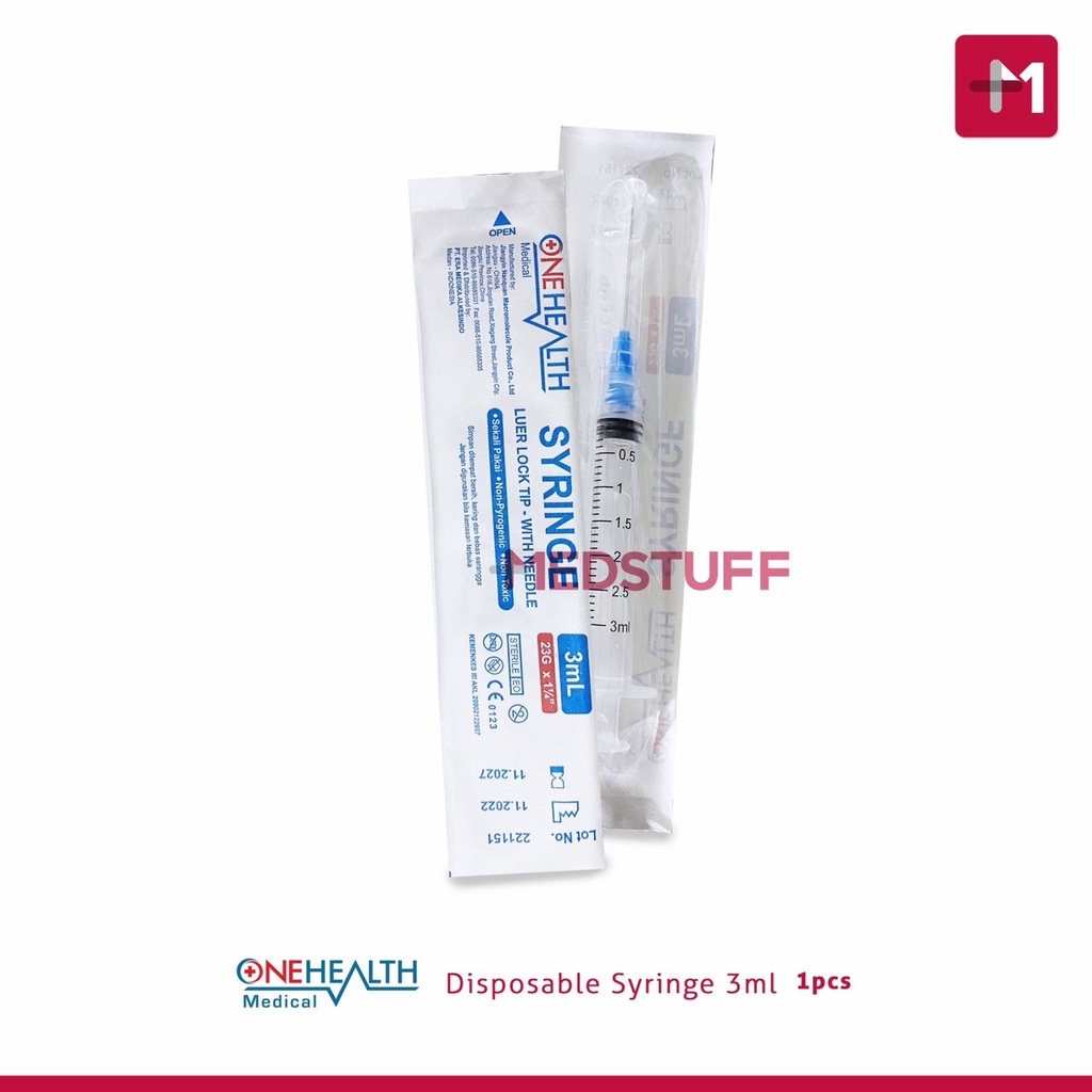 Jual Disposable Syringe Onehealth 3ml Spuit 3cc Spoit 3cc Jarum Suntik ...