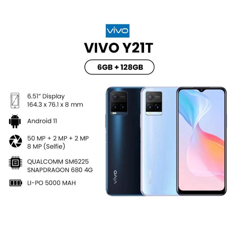 Jual VIVO Y21T RAM 6/128GB || VIVO Y21 || VIVO Y21A RAM 4/64GB. NEW GARANSI RESMI VIVO. | Shopee ...