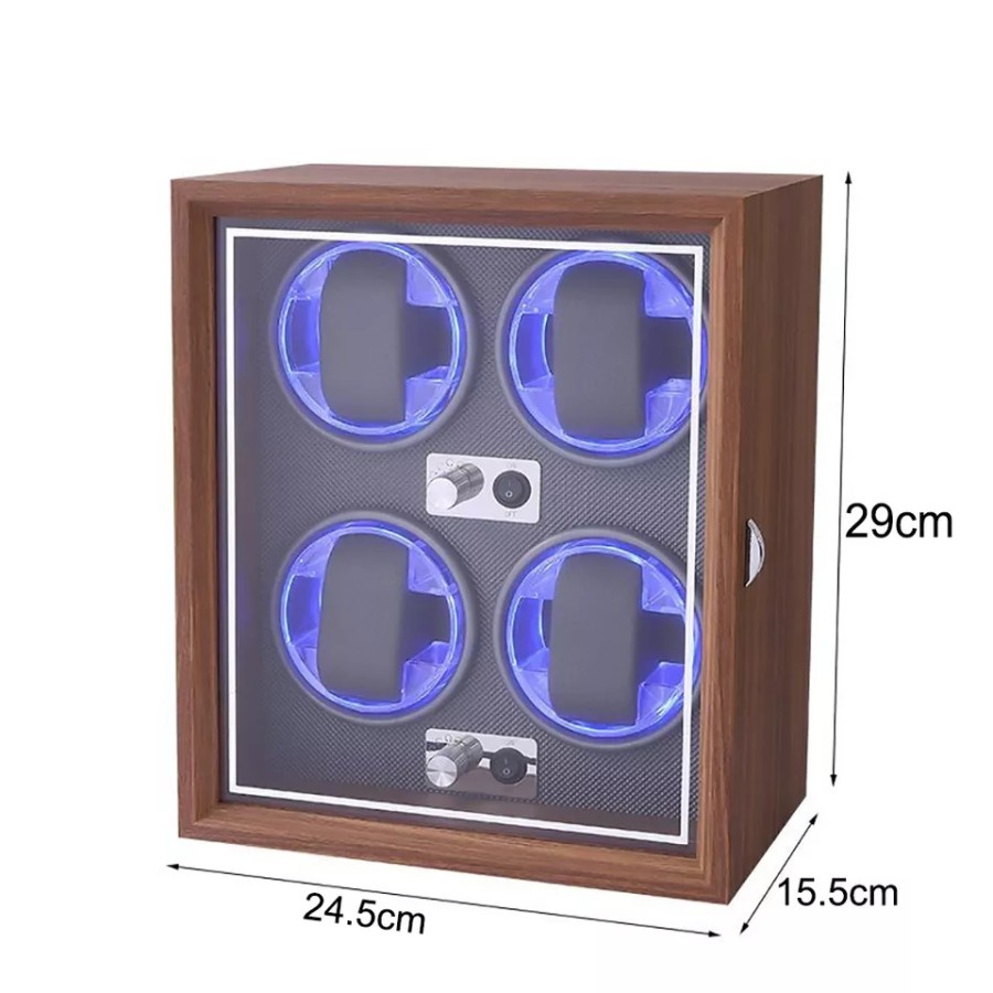 Jual HT-kotak jam tangan otomatis winder box 4 slot premium box watch ...