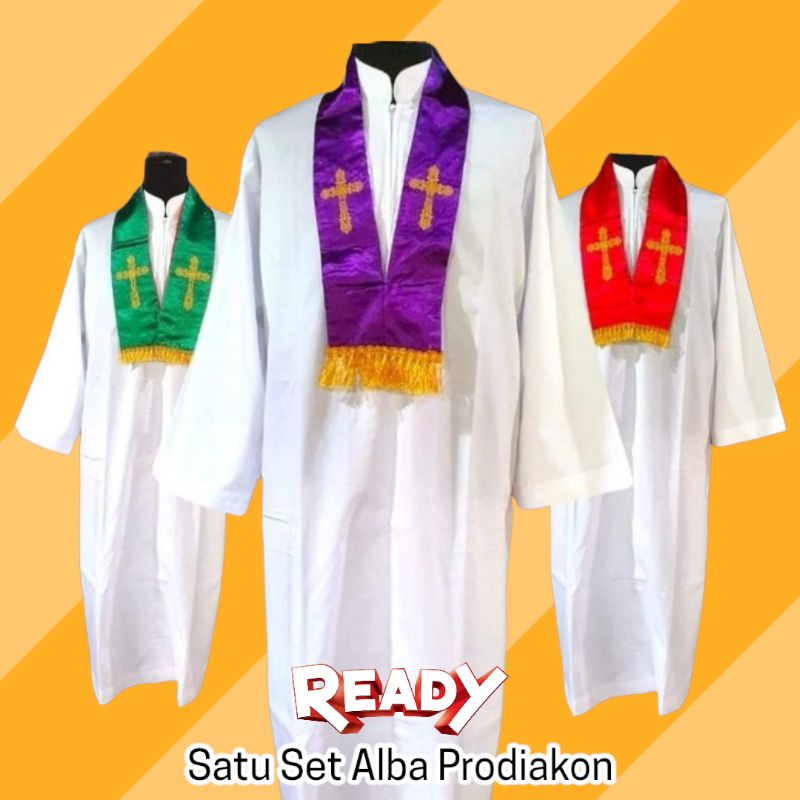 Jual Jubah/Alba prodiakon/katolik /Samir/Singel Putih/Kasula Romo Imam ...