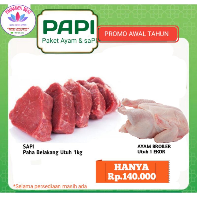 Jual DAGING SAPI 1KG + AYAM 0,9-1KG | Shopee Indonesia