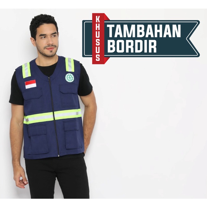 Jual Rompi Rompi Safety Navy + Bordir Logo/Nama (Khusus Tambah Bordir ...