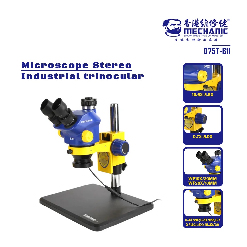 Jual MECHANIC D75T-B11 Microscope - Mikroskop Stereo Industrial ...