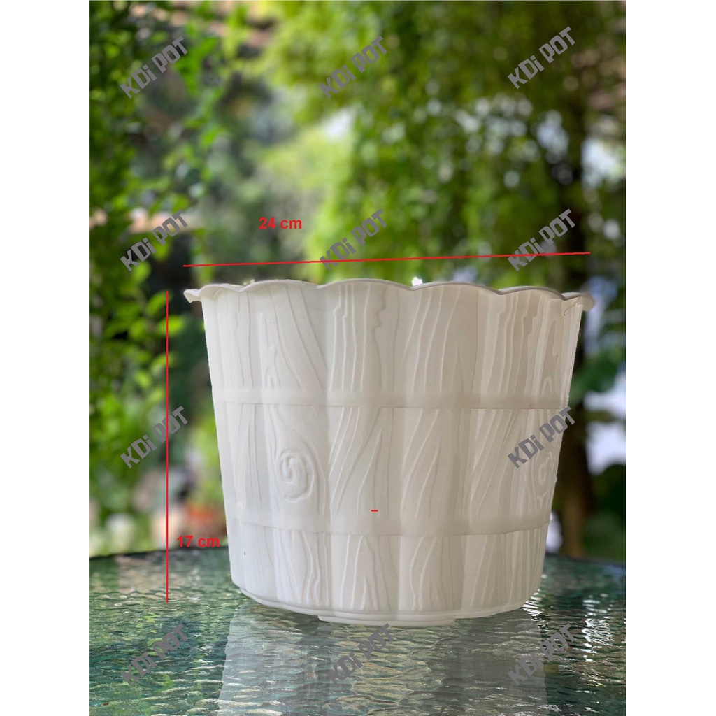 Jual Pot Bunga / Tanaman Corak Kayu Pinus - Cornelius No. 25 (Putih ...