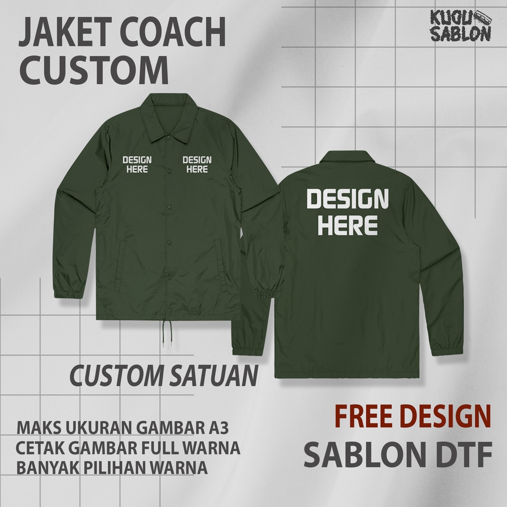Jual JAKET COACH / JAKET PARASUT CUSTOM SABLON SATUAN DAN LUSINAN ...