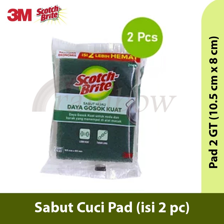 Jual Scotch Brite 3M Sabut Cuci Piring Sabut Hijau ID-10 ID-pad 2GT ...