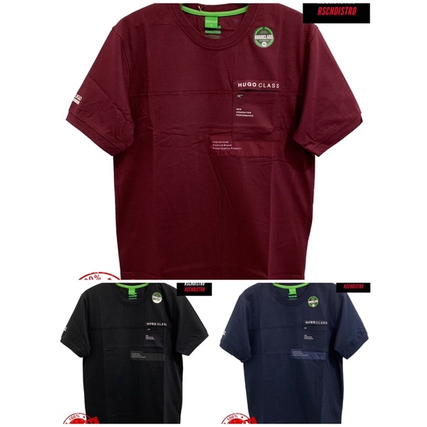 Jual Kaos Oblong Fashion Pria HUGO CLASS Combet Polos Kombinasi Kantong ...