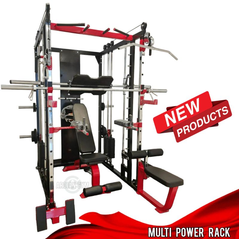 Jual SMITH MACHINE POWER RACK MULTIFUNGSI ALAT FITNESS ALAT GYM TOTAL ...