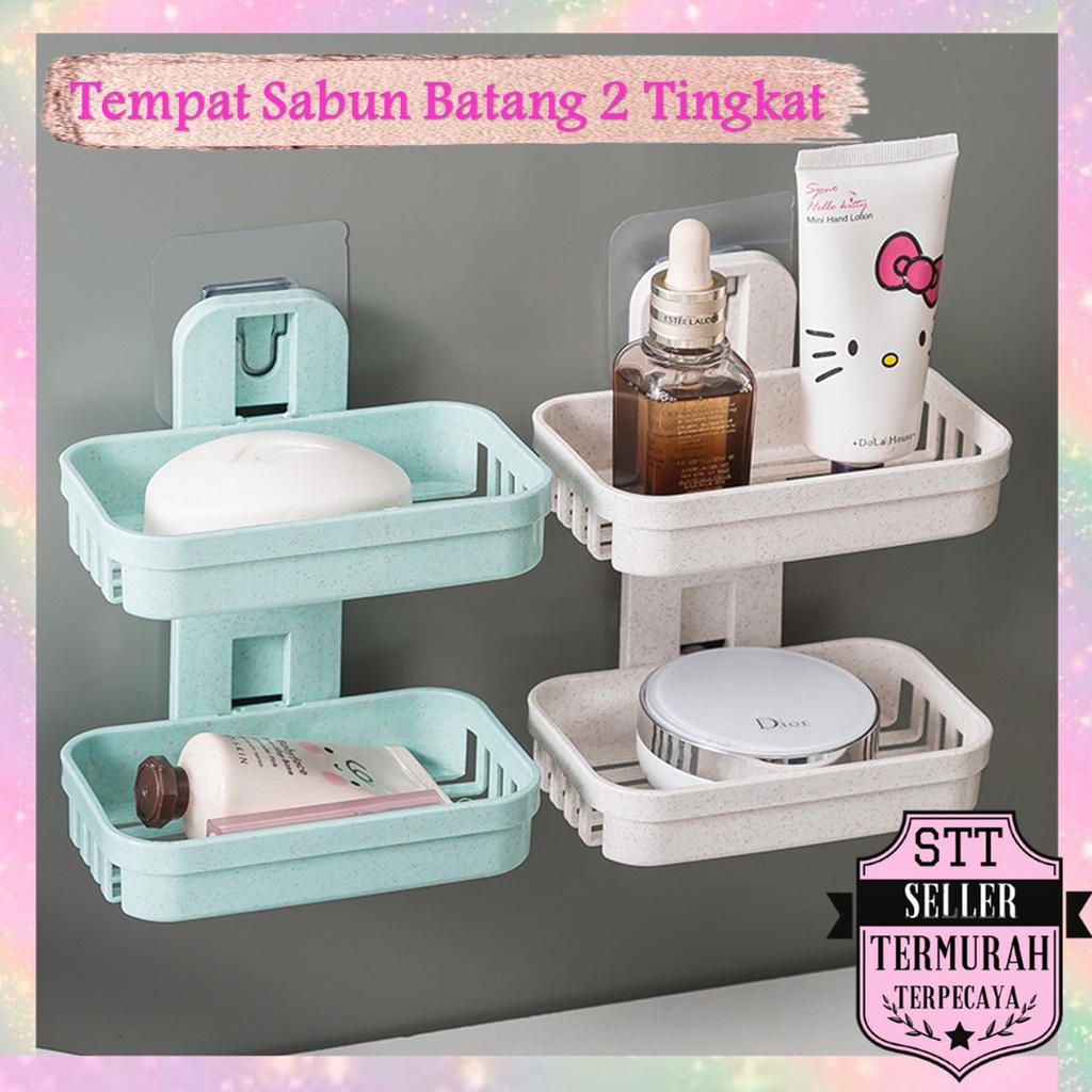 Jual STT Tempat Sabun Batang 2 Tingkat Kotak Sabun Kamar Mandi 2 Susun ...