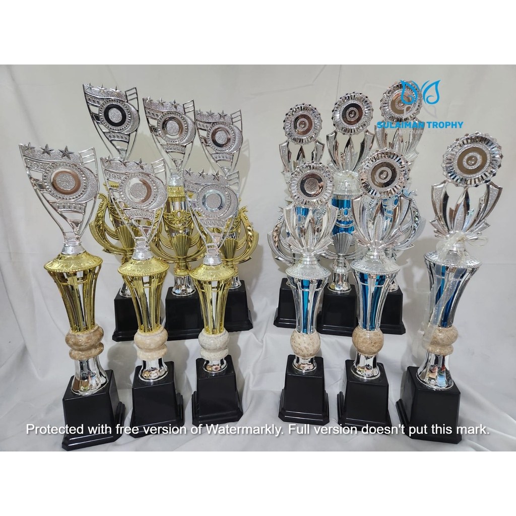 Jual Piala Trophy Murah Seri 1 Platinum Silver SET 1-3 (isi 3) dengan ...