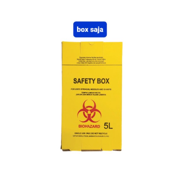 Jual Safety box medis 5 liter tempat limbah medis warna kuning box saja ...