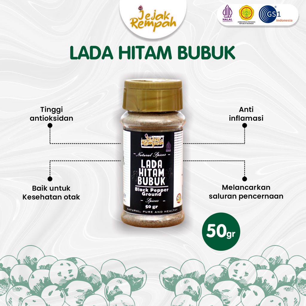 Jual Lada Hitam Bubuk Black Pepper Powder 50 Gram Rempah Bubuk Bumbu ...