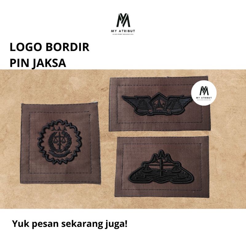 Jual Logo Bordir Pin Jaksa , Kewenangan, Persaja, Penyidik Cokelat ...
