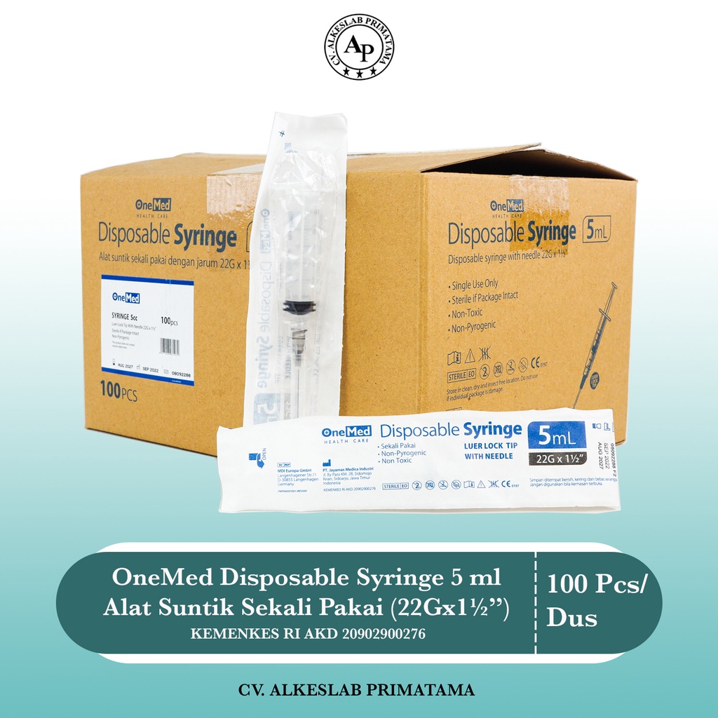 Jual Spuit 5 cc Onemed / Syringe Disposible 5ml | Shopee Indonesia