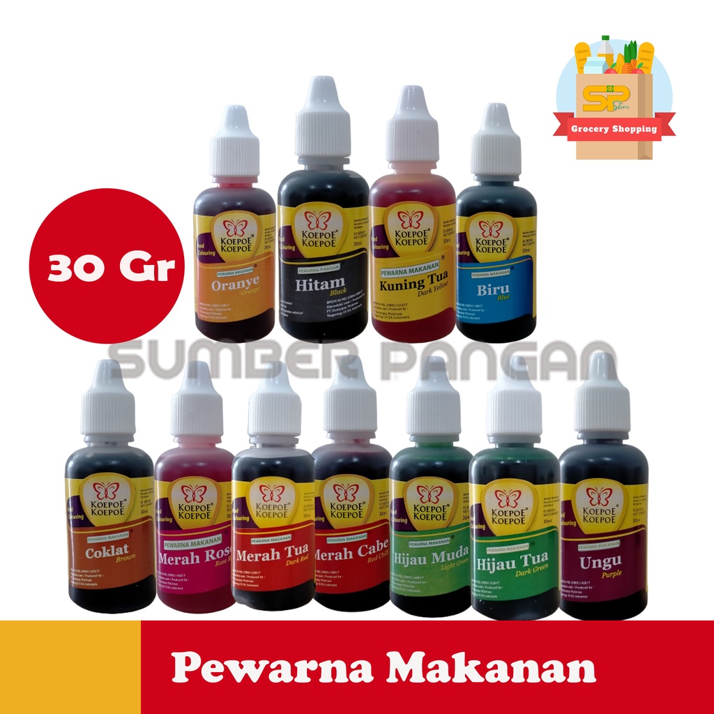 Jual KOEPOE KOEPOE Pewarna Makanan 30 ml/ FOOD COLORING MINUMAN & KUE ...