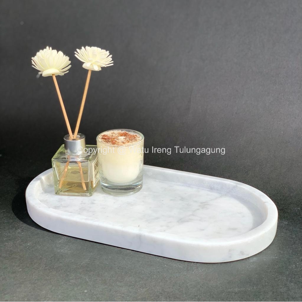 Jual OVAL Marble tray for SKINCARE| Tray Tatakan Nampan marmer Carara ...