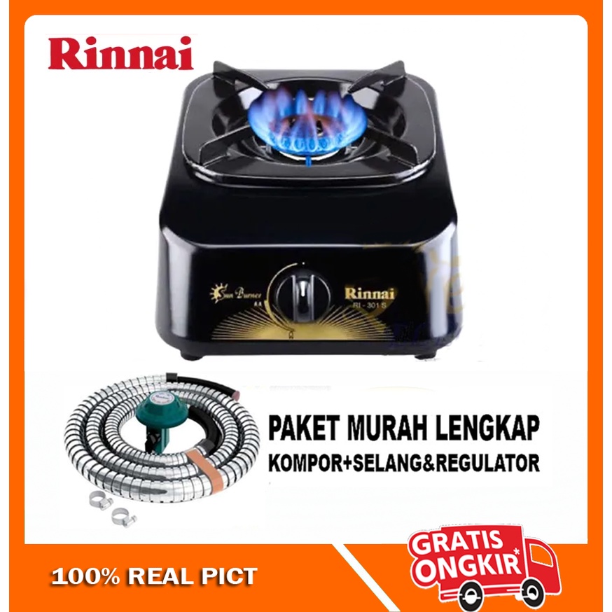 Jual Kompor Gas 1 Tungku Rinnai RI-301S FREE Selang paket | Shopee Indonesia