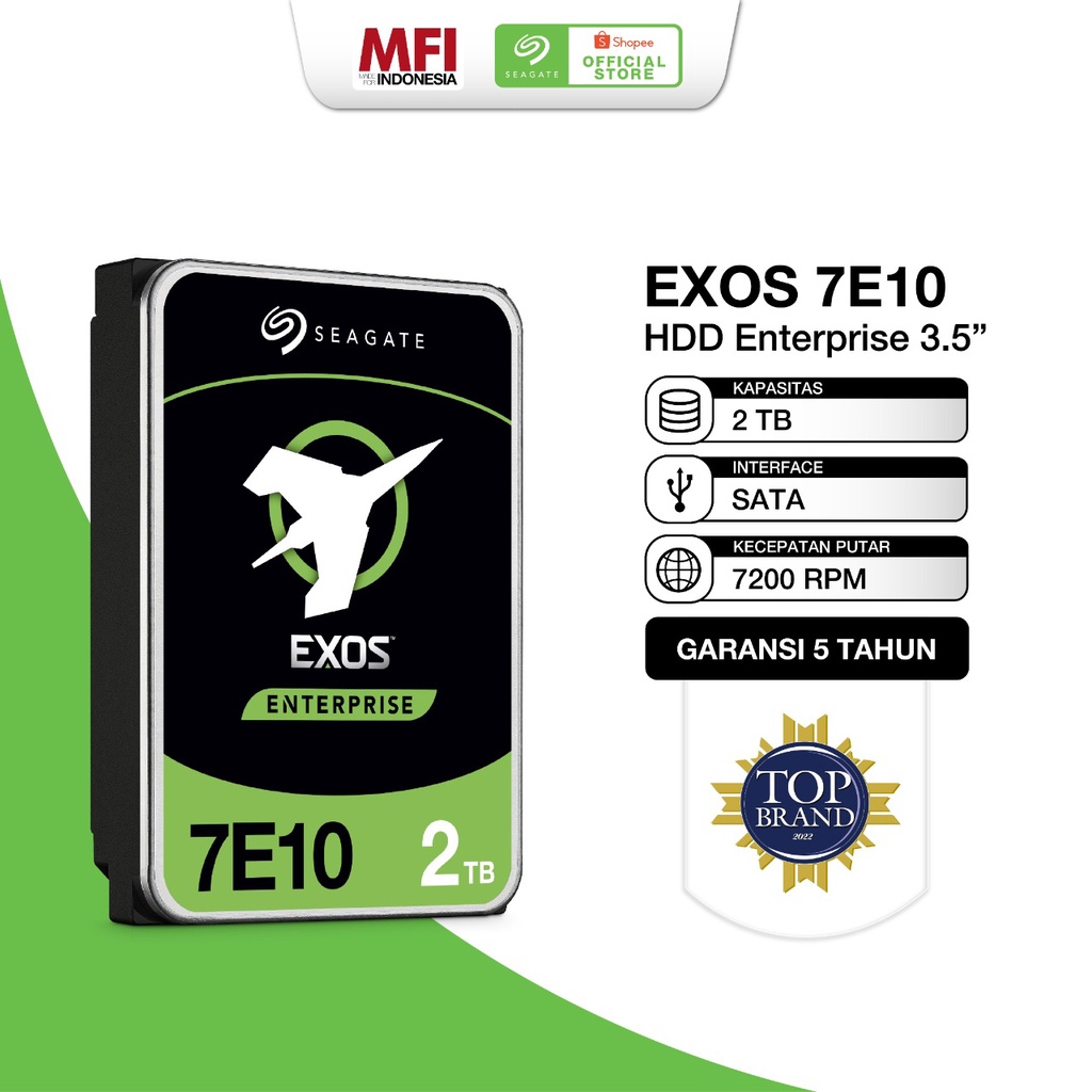 Jual Seagate EXOS 7E10 HDD / Hardisk Enterprise 2TB SATA 7200RPM ...
