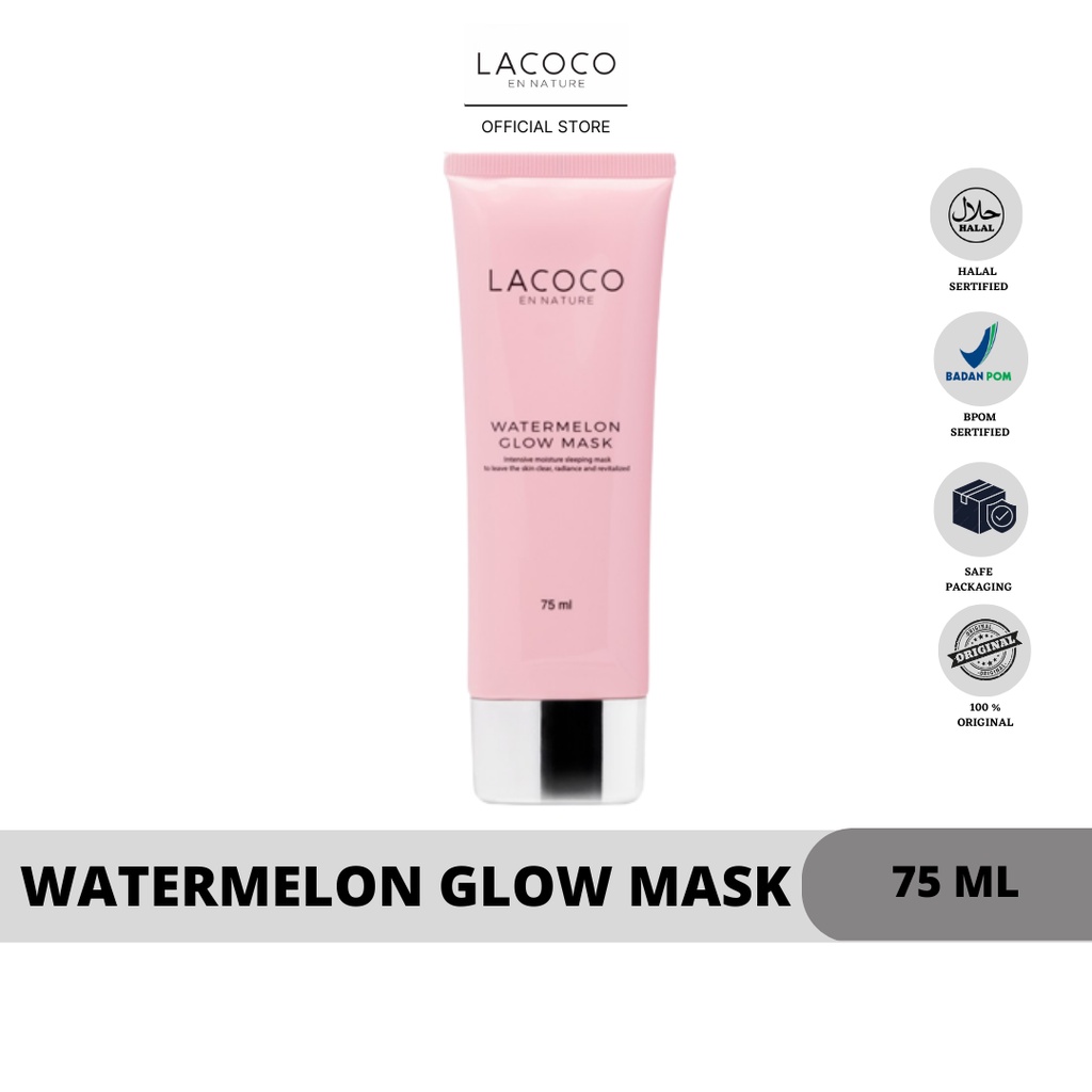 Jual LACOCO WATERMELON GLOW MASK -SLEEPING MASK TERAMPUH BIKIN GLOWING ...