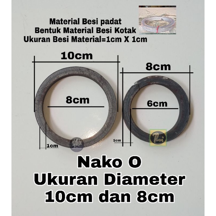 Jual Nako bentuk O ukuran diameter 10 cm dan 8cm | Shopee Indonesia