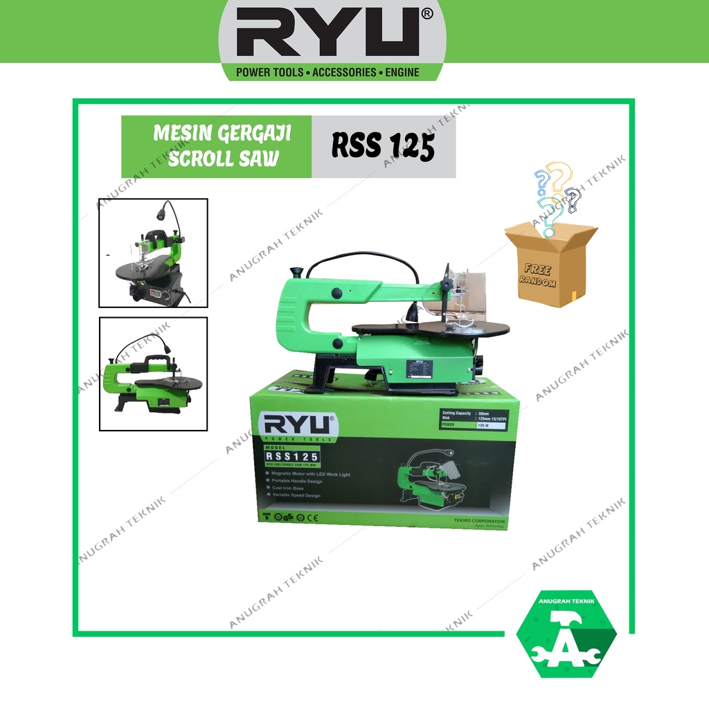 Jual RYU Mesin Scroll Saw RSS 125 / Mesin Gergaji Ukir Kayu Meja ...