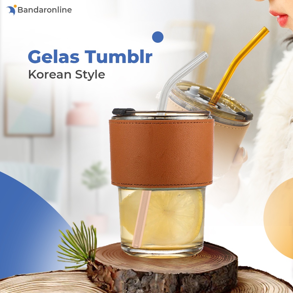 Jual Gelas Tumblr Sedotan Aesthetic Korean Style Tumbler Bottle Cup ...