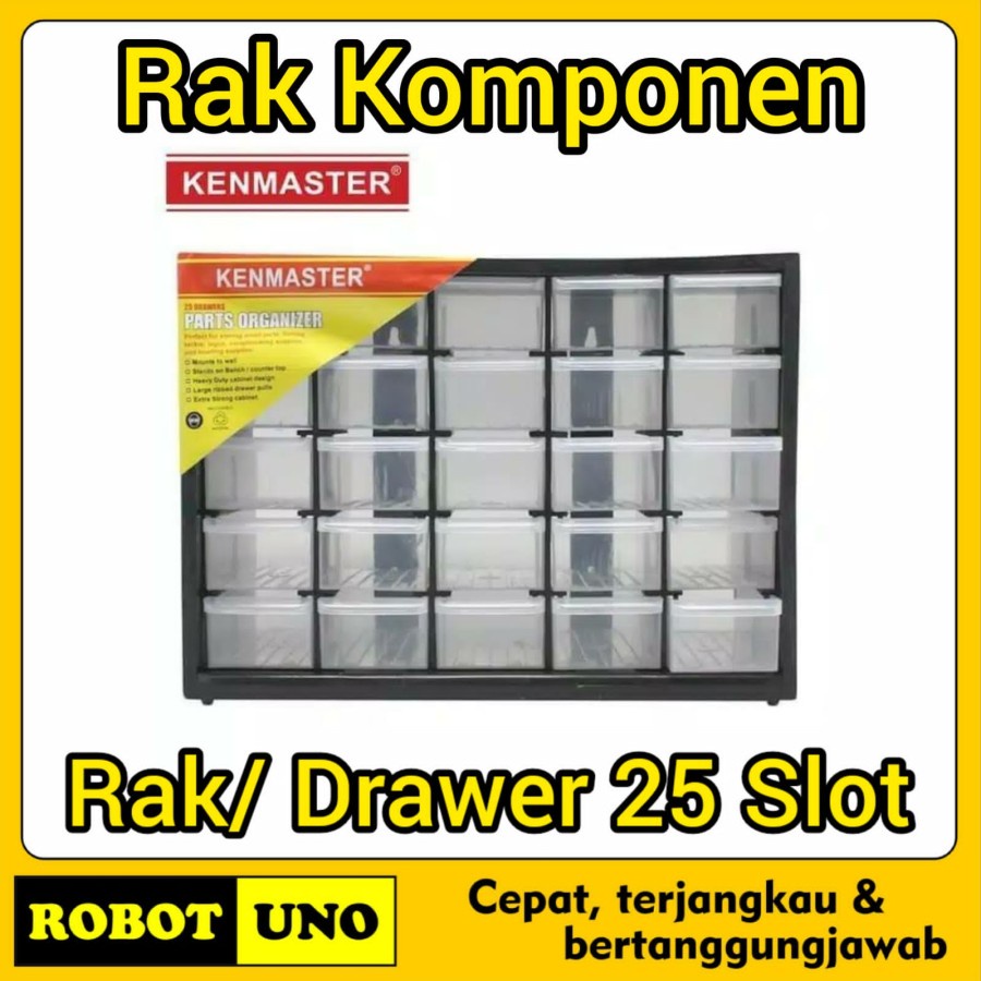 Jual Rak Susun Drawer Komponen Elektronika 25 Slot Laci Kenmaster Rak ...