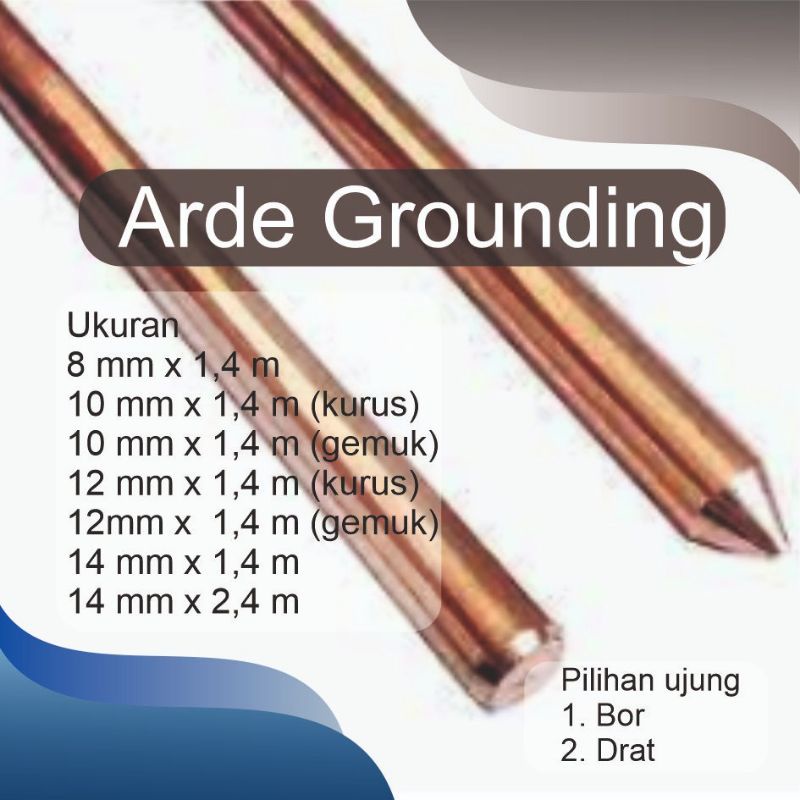 Jual Arde Grounding / Ground Rood / Tiang Arde Besi arde lapis tembaga ... Jual Arde Grounding / Ground Rood / Tiang Arde Besi arde lapis tembaga ...