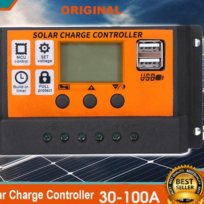 Jual Depan1 Solar Panel Charger Controller LCD 30/100A 12V/24V MPPT/PWM ...