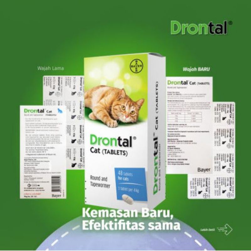 Jual Drontal Cat Obat Cacing Kucing Tablet | Shopee Indonesia
