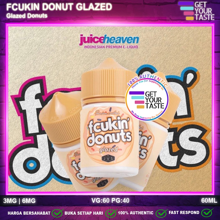 Jual Liquid Fcukin Donut Glazed 60ML Donuts by JVS x Juiceheaven ...