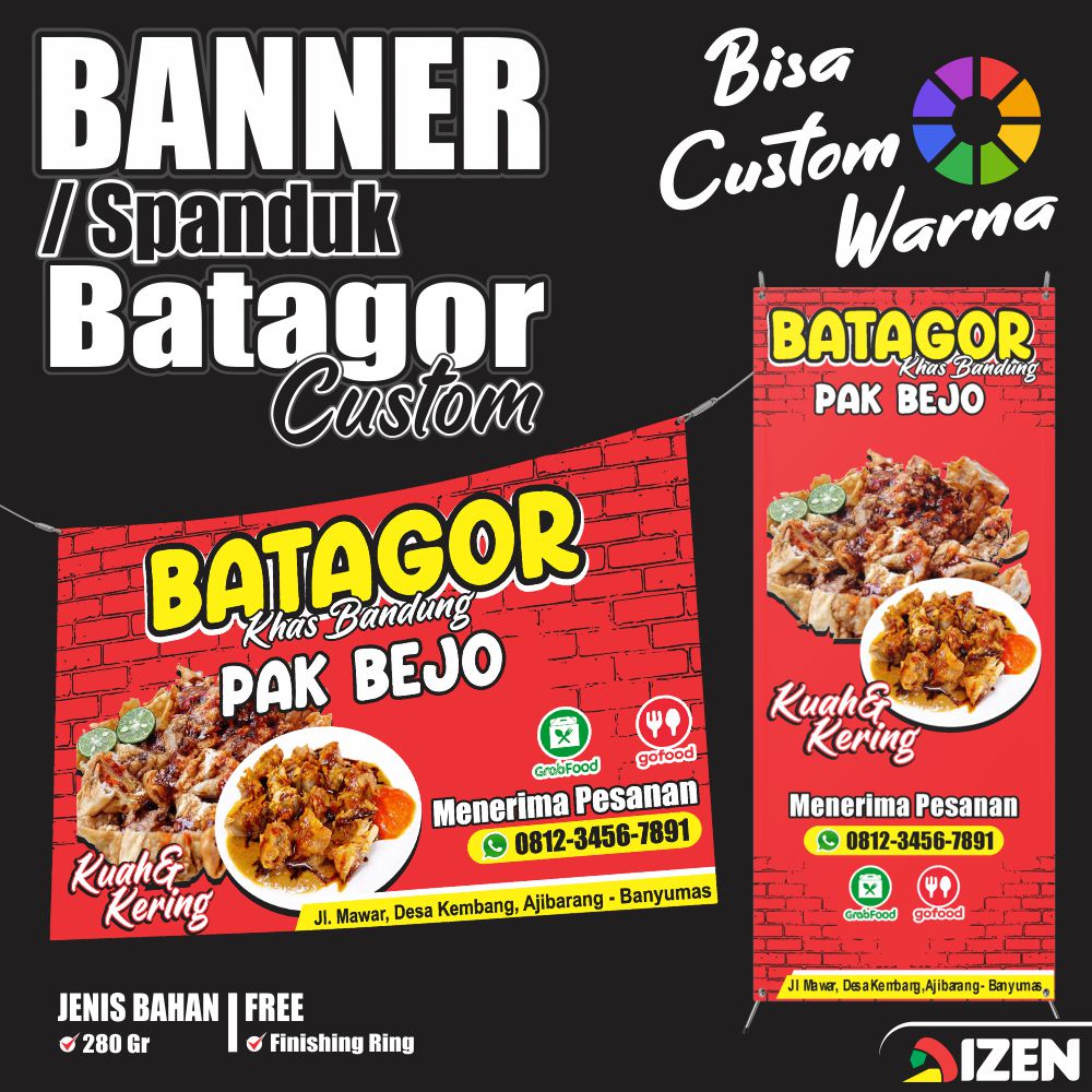 Jual Spanduk Batagor, Banner Batagor Custom Free Desain | Shopee Indonesia