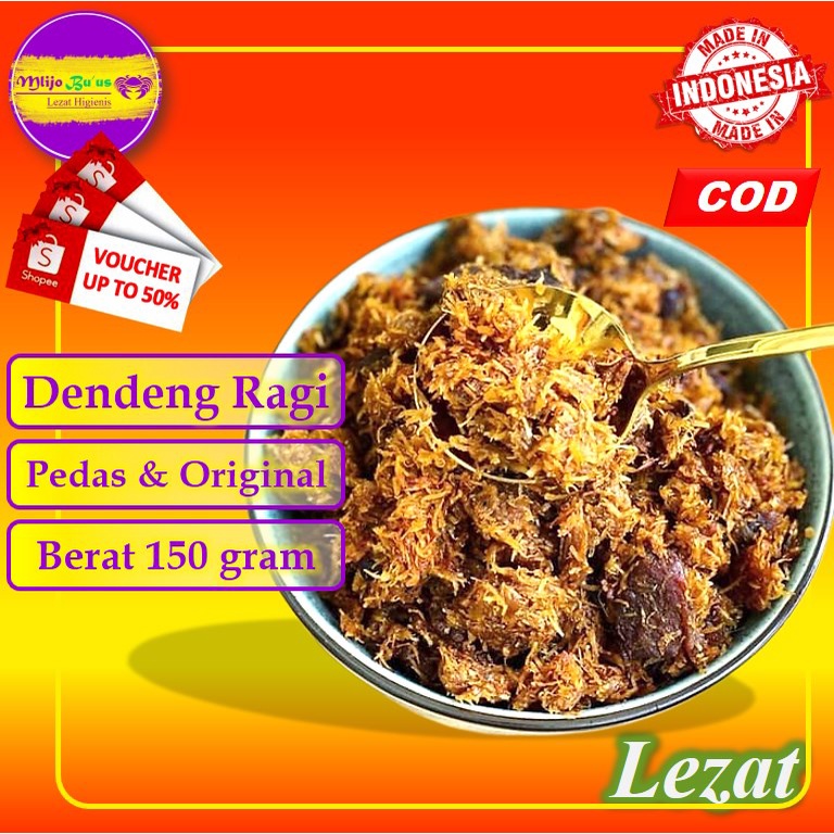 Jual Dendeng Ragi Serundeng Abon Daging Sapi Kelapa Parut Abon 150 gr ...