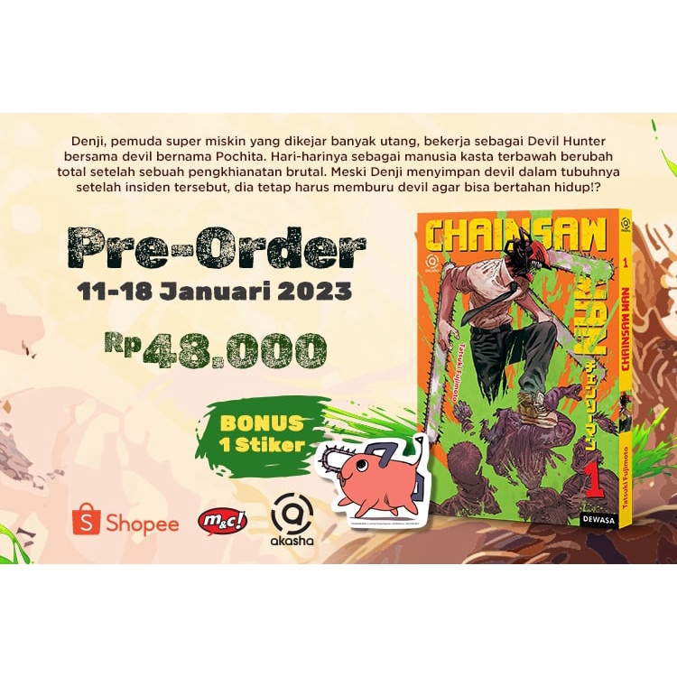 Jual M&C - Chainsaw Man vol. 01 (Tatsuki Fujimoto) | Shopee Indonesia