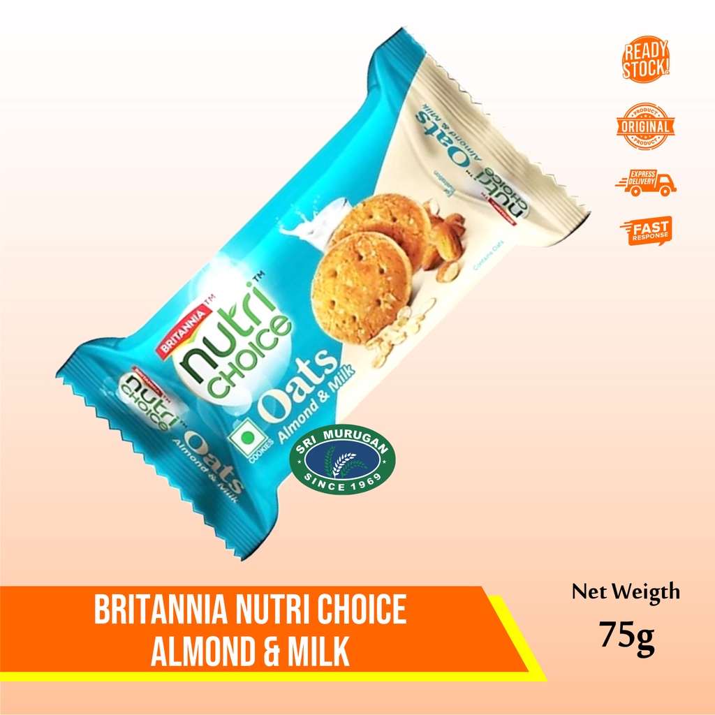 Jual BRITANNIA NUTRI CHOICE OATS ALMOND & MILK 75g | Shopee Indonesia