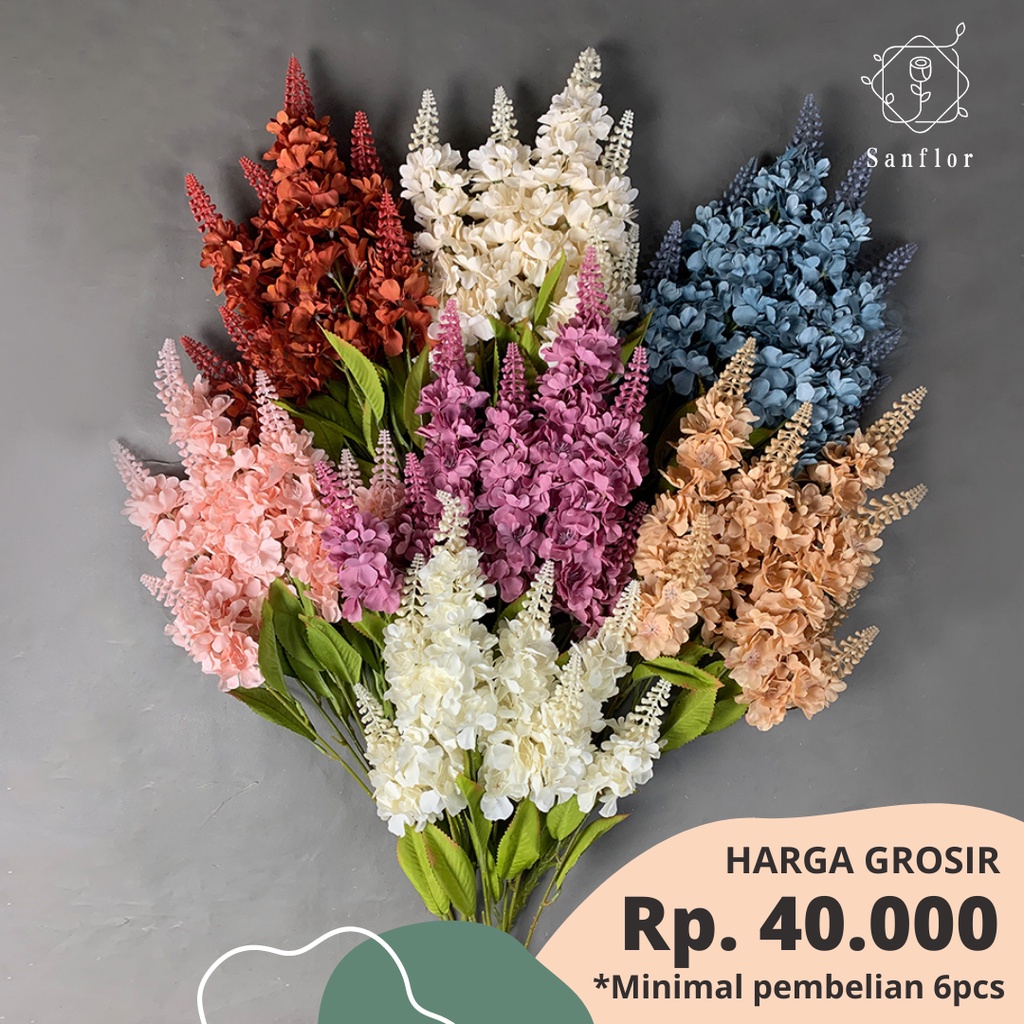 Jual Bunga Hyacinth 7 cabang Artificial/ Murah Buatan Hiasan Dekoras ...