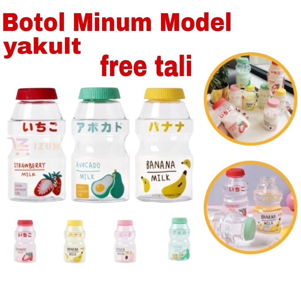 Jual Botol Air Minum Model Yakult Transparan Unik Lucu Ala Korea 480ML ...