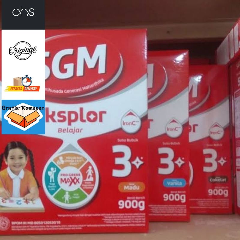 Jual Sgm Eksplor 3+ plus ProGressmaxx Cokelat Madu Vanila 900 gram ...