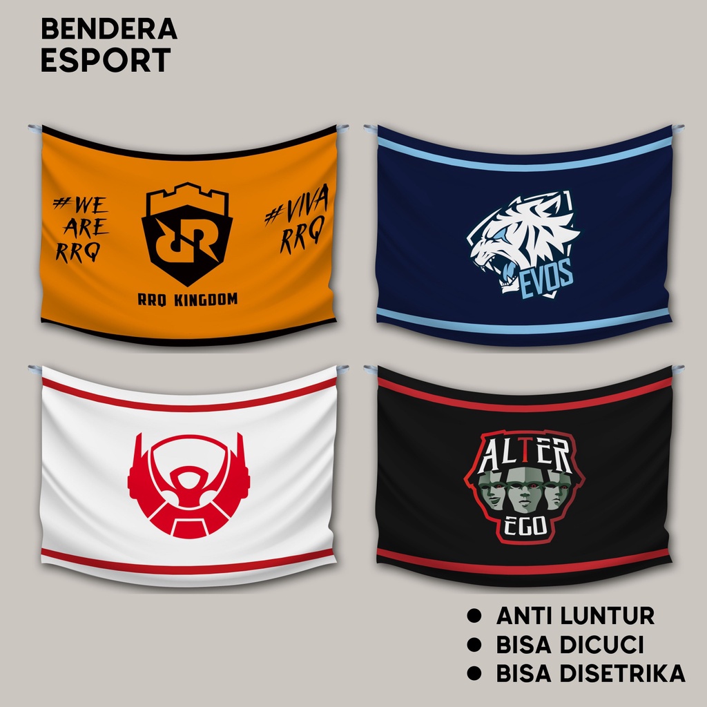 Jual BENDERA GAMING ESPORT JUMBO BIGETRON | RRQ | EVOS | ALTER EGO ...