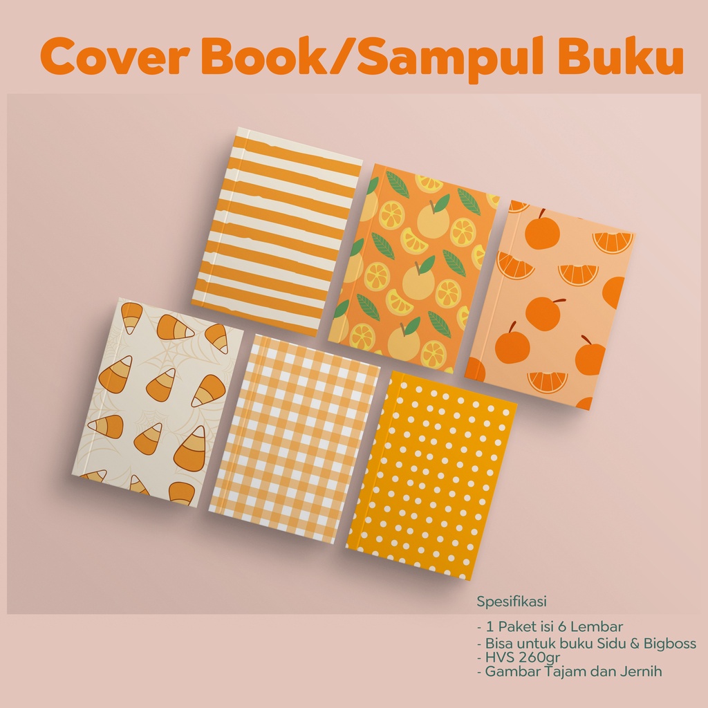 Jual COVER BOOK | SAMPUL BUKU AESTHETIC | SAMPUL BUKU SEKOLAH | BOOK COVER AESTHETIC | ORANGE ...