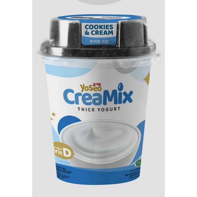 Jual Yogurt Yoseo CreaMix Cookies & Cream 90 gr | Shopee Indonesia