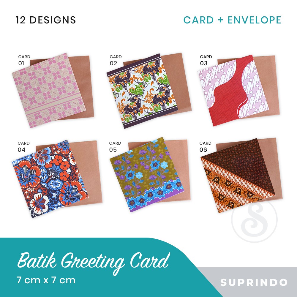 Jual KARTU UCAPAN BATIK + AMPLOP ( 7 X 7 cm ) | Shopee Indonesia