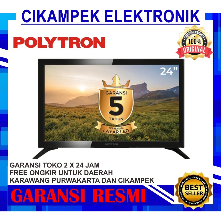 Jual TV LED POLYTRON PLD 24V1853 DIGITAL TV 24 INCH | Shopee Indonesia